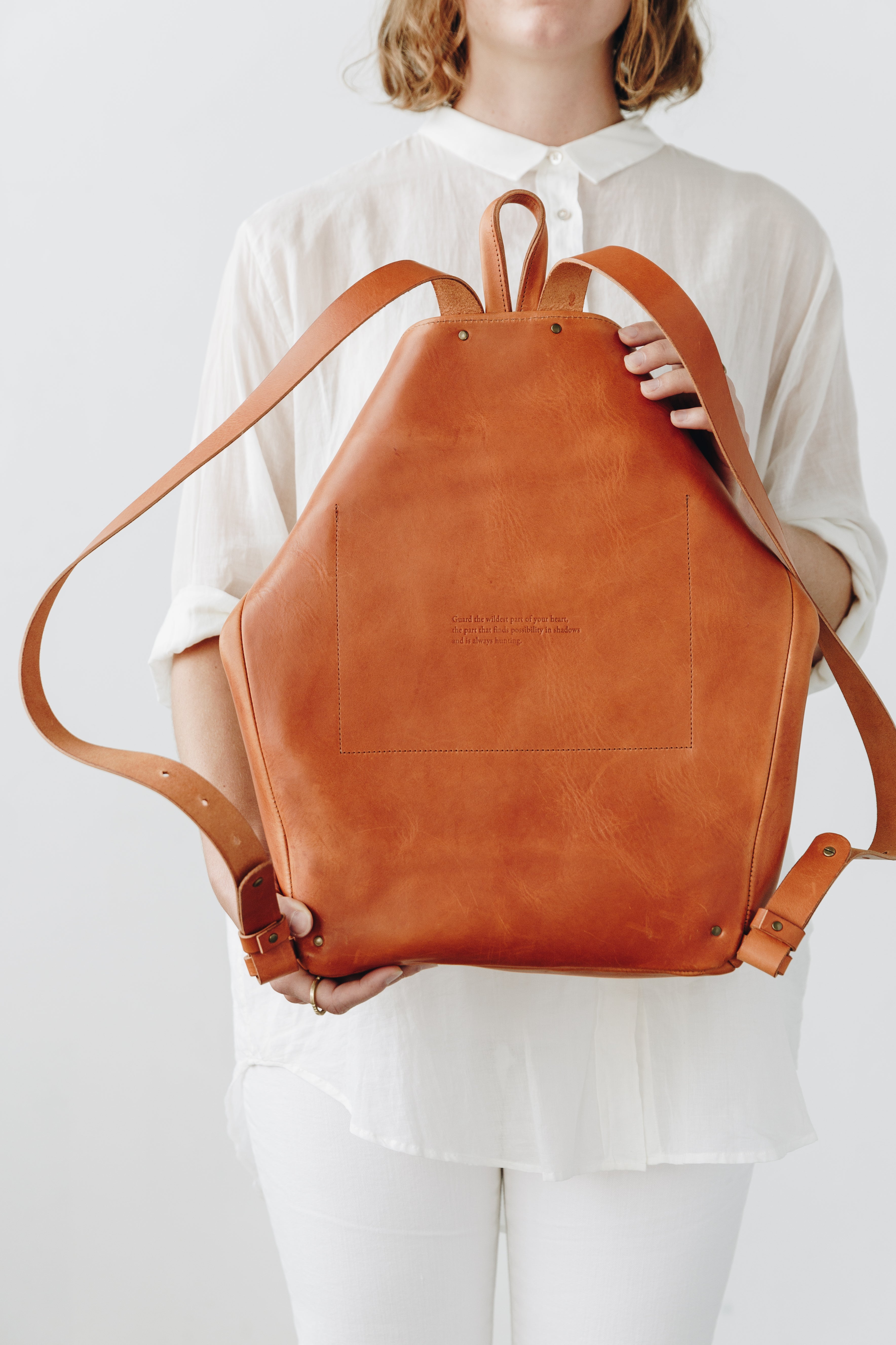Stylish Real Leather Backpack | Folded Backpack by Harper the Label